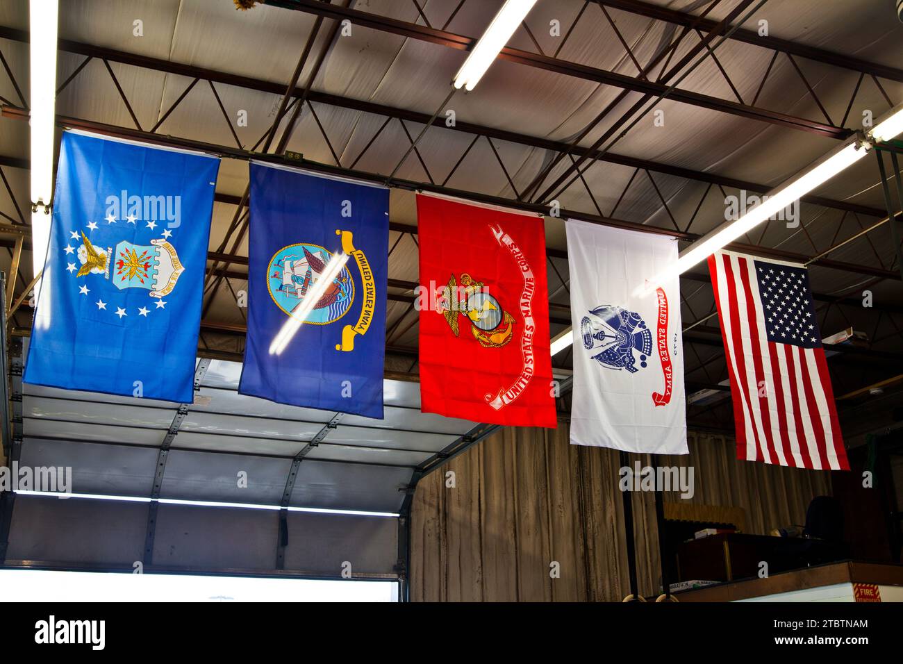Service and Patriotism: Flags Display in Industrial Setting, Fort Wayne ...