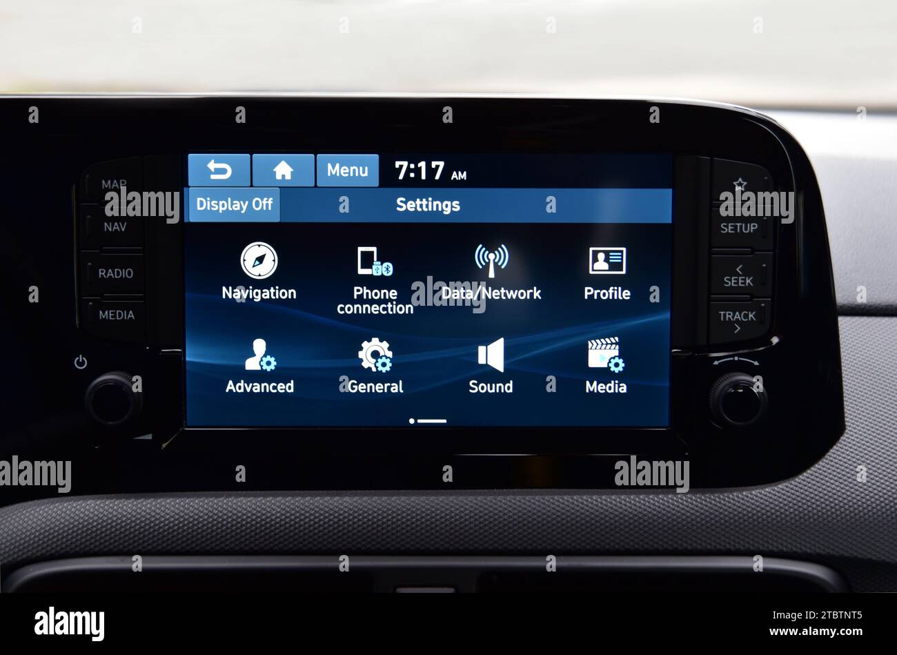 Screen multimedia system on dashboard in a modern car Stock Photo - Alamy