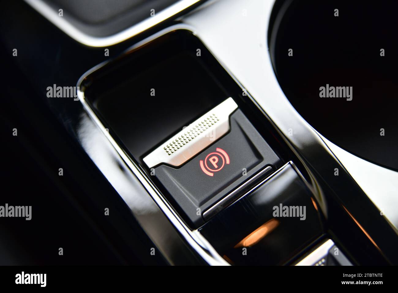 Button to activate the electric parking brake on the car Stock Photo ...