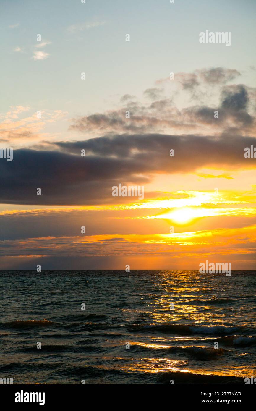Golden Hour Glow Over Lake Michigan Stock Photo - Alamy