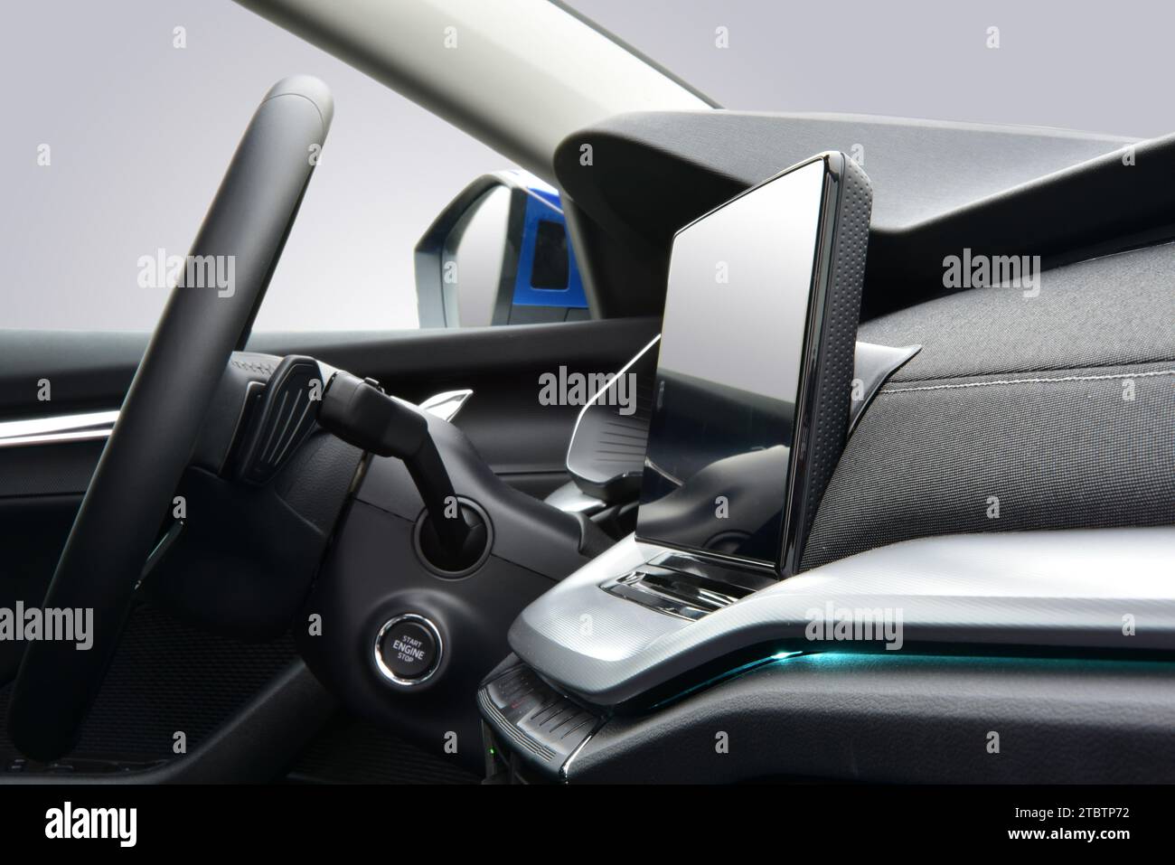 Screen multimedia system on dashboard in a modern car Stock Photo - Alamy