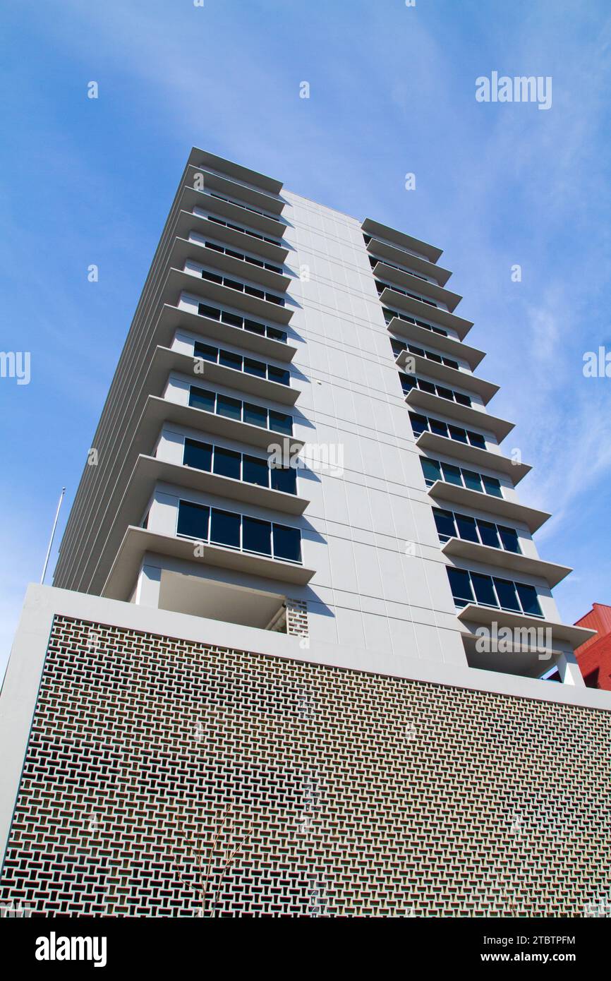 Upward View of Modern High-Rise and Blue Sky in Fort Wayne, Indiana ...