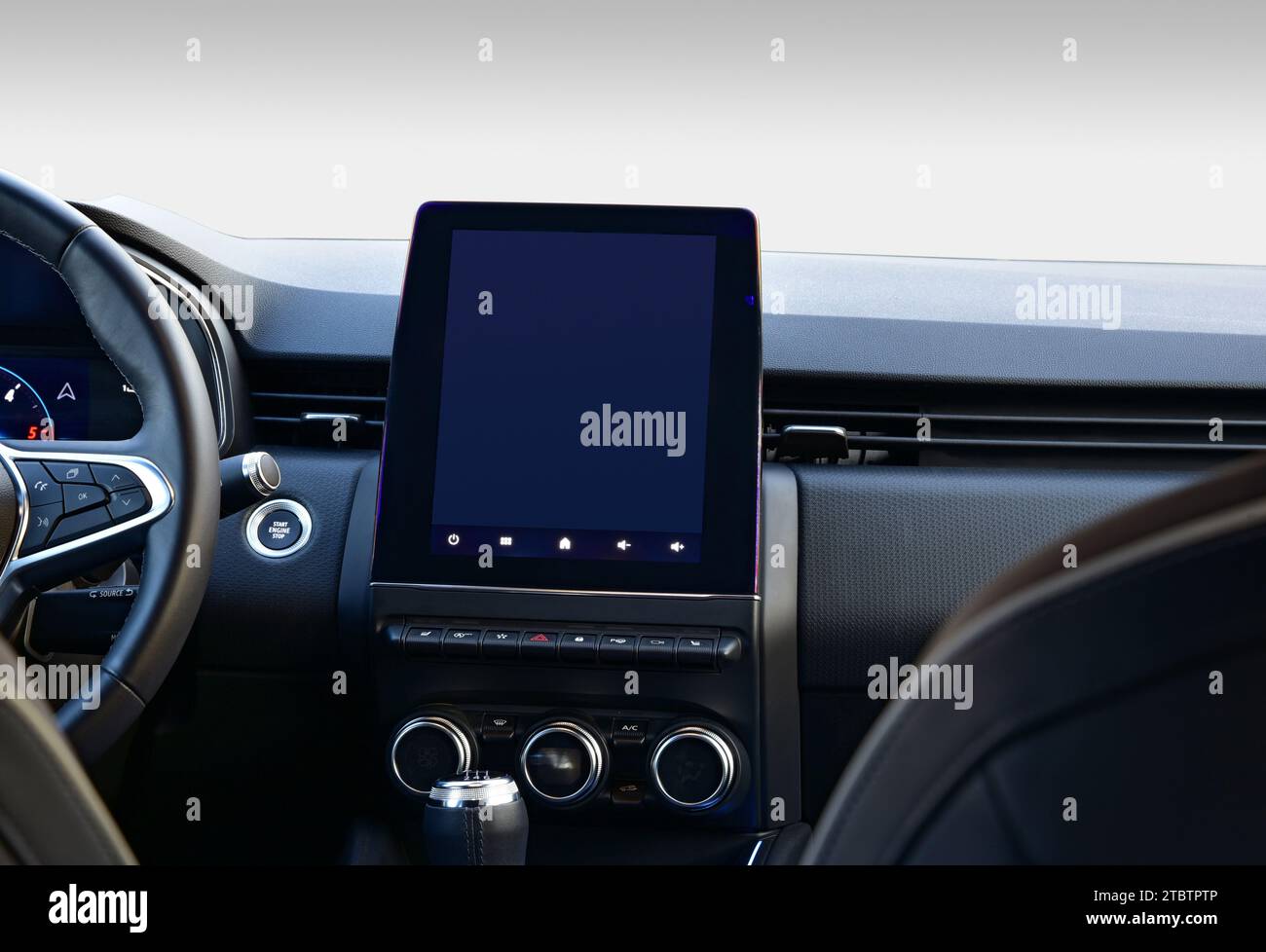Screen multimedia system on dashboard in a modern car Stock Photo - Alamy