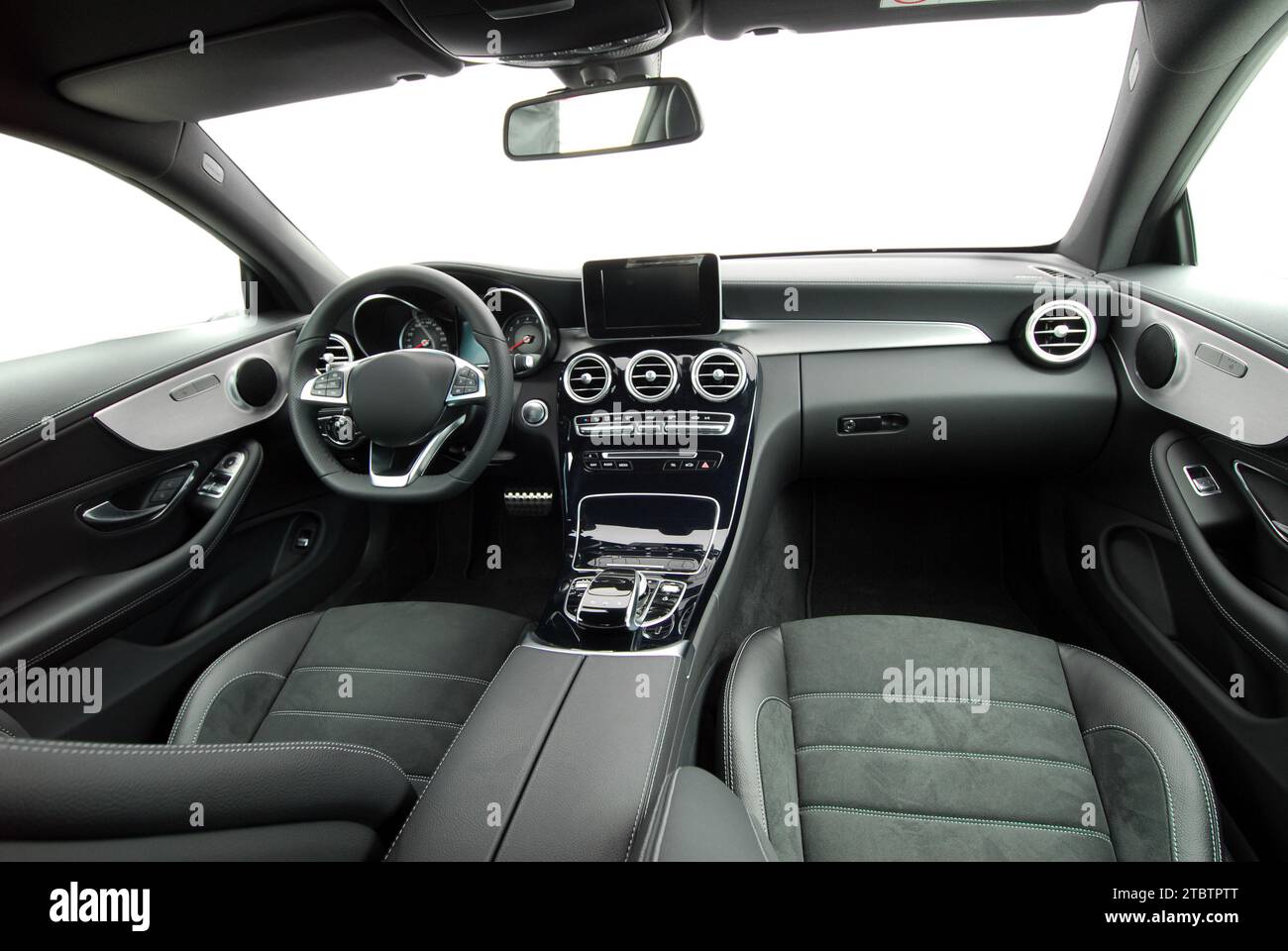 Studio shot passenger car interior, front view Stock Photo - Alamy