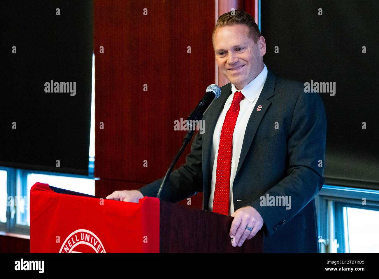 Ithaca, NY, USA. 08th Dec, 2023. Cornell Big Red head coach Dan ...