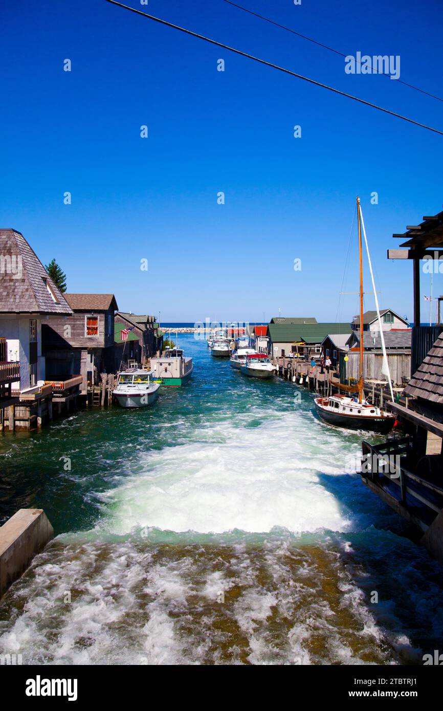 Daytime Harbor Scene with Sailboats in Empire, Michigan Stock Photo - Alamy