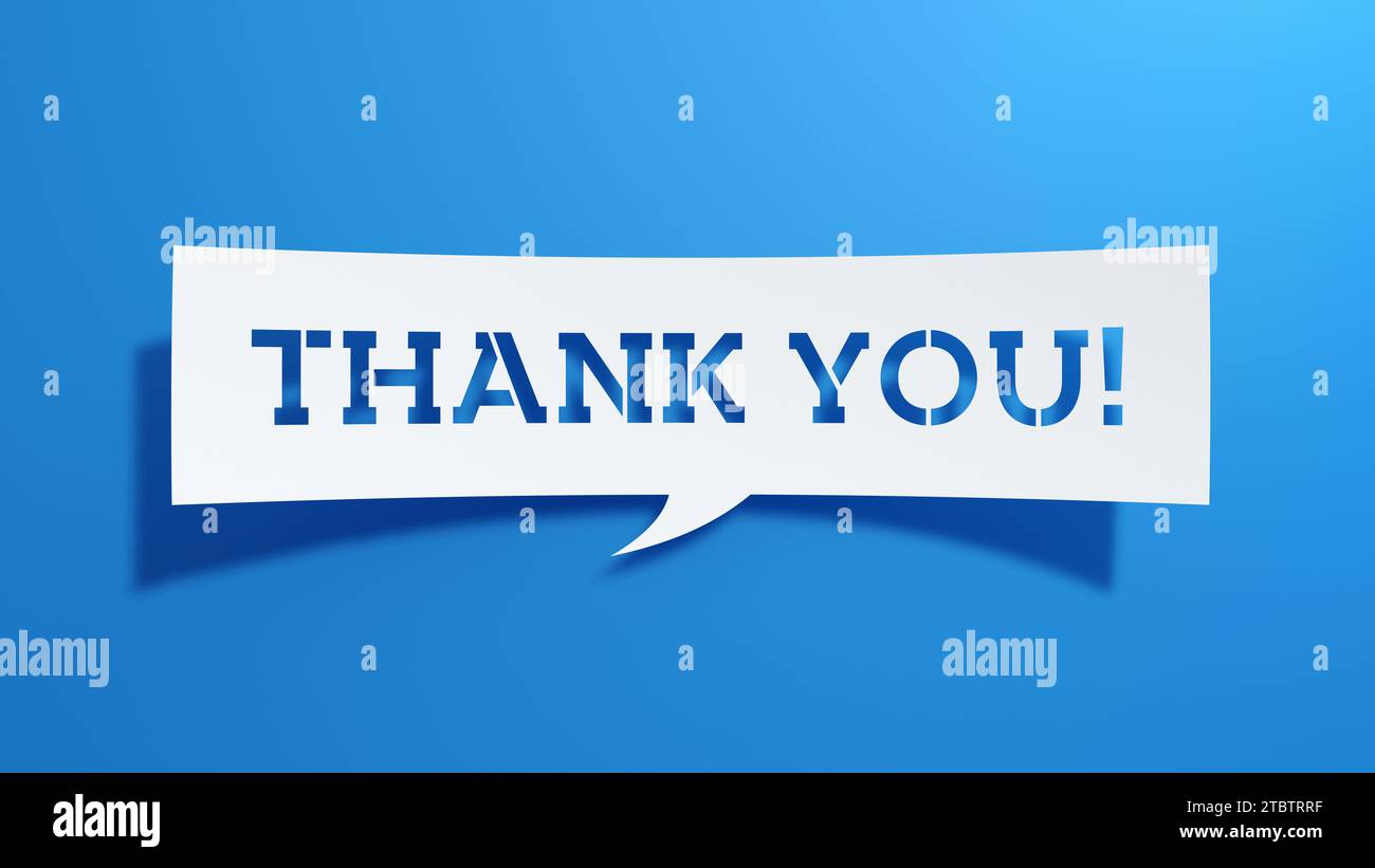 Thank You Speech Bubble. Minimalist abstract design with white cut out ...