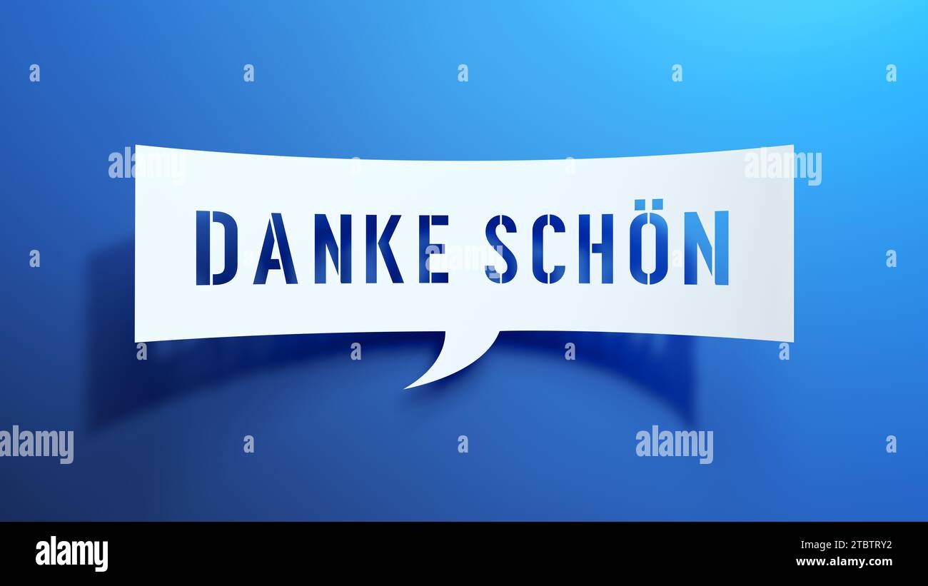 Danke Schön - Speech Bubble. Minimalist Abstract Design With White Cut ...