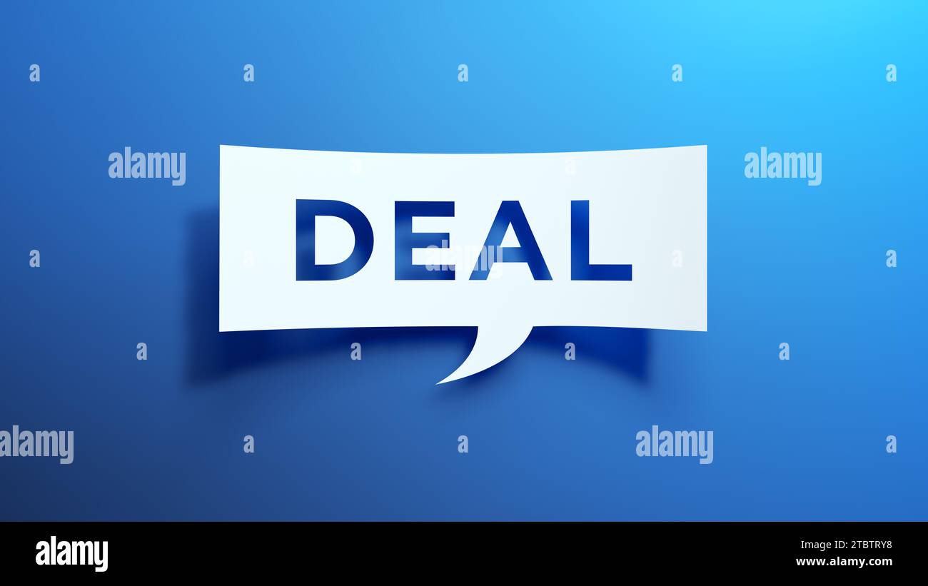 Deal - Speech Bubble. Minimalist Abstract Design. White Cut Out Paper ...