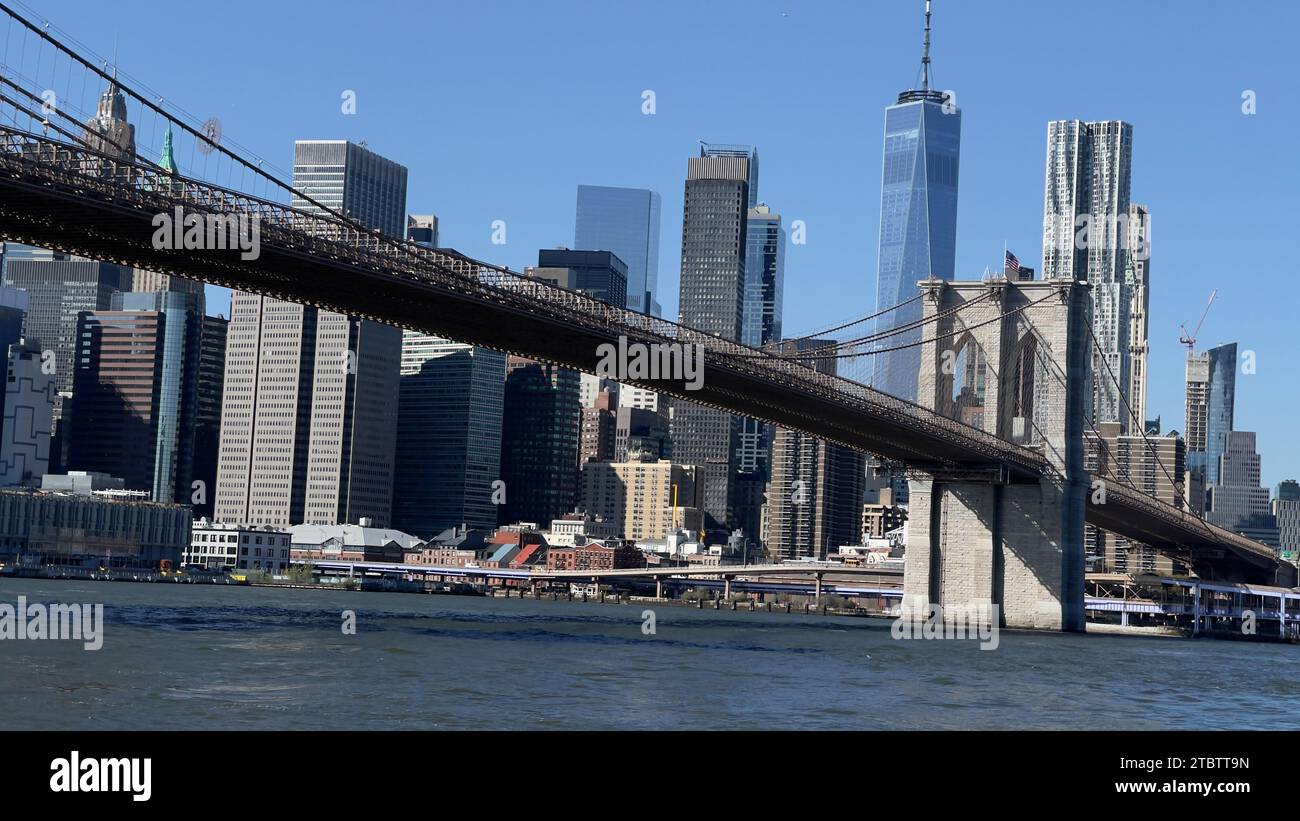 New York City, NY: November 1,2023: Panoramic view of Manhattan skyline ...