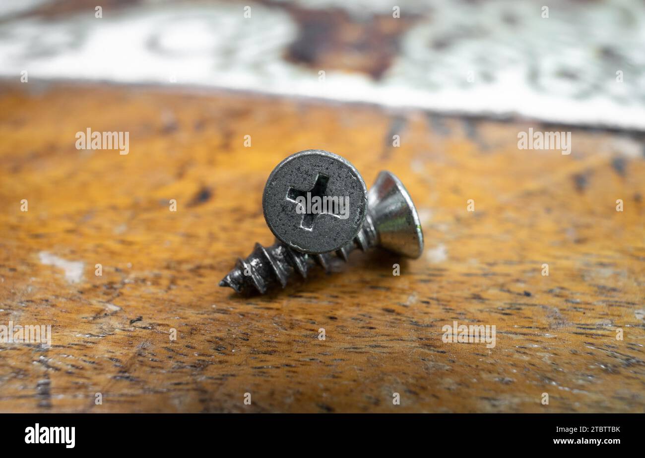 group of gray screws, stacked Stock Photo - Alamy