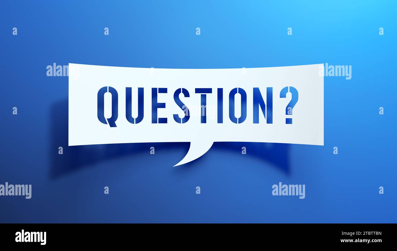 Question - Speech Bubble. Minimalist Abstract Design With White Cut Out ...