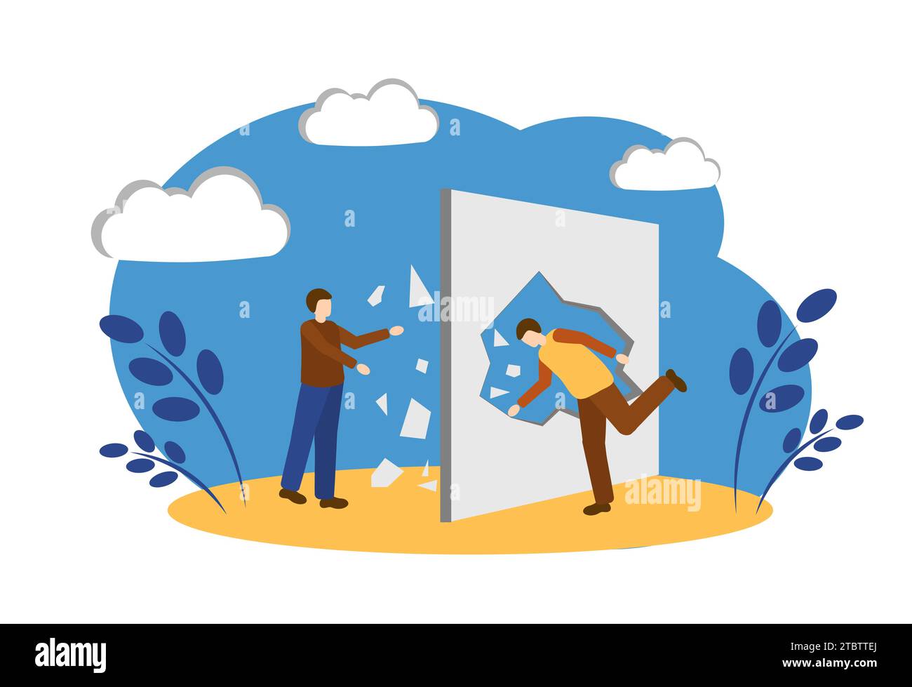 Cartoon character hit wall hi-res stock photography and images - Alamy