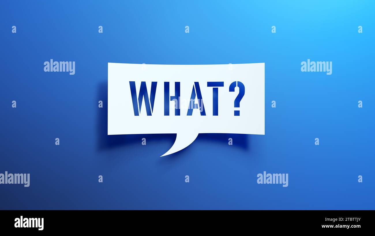 What? - Speech Bubble. Minimalist Abstract Design With White Cut Out ...