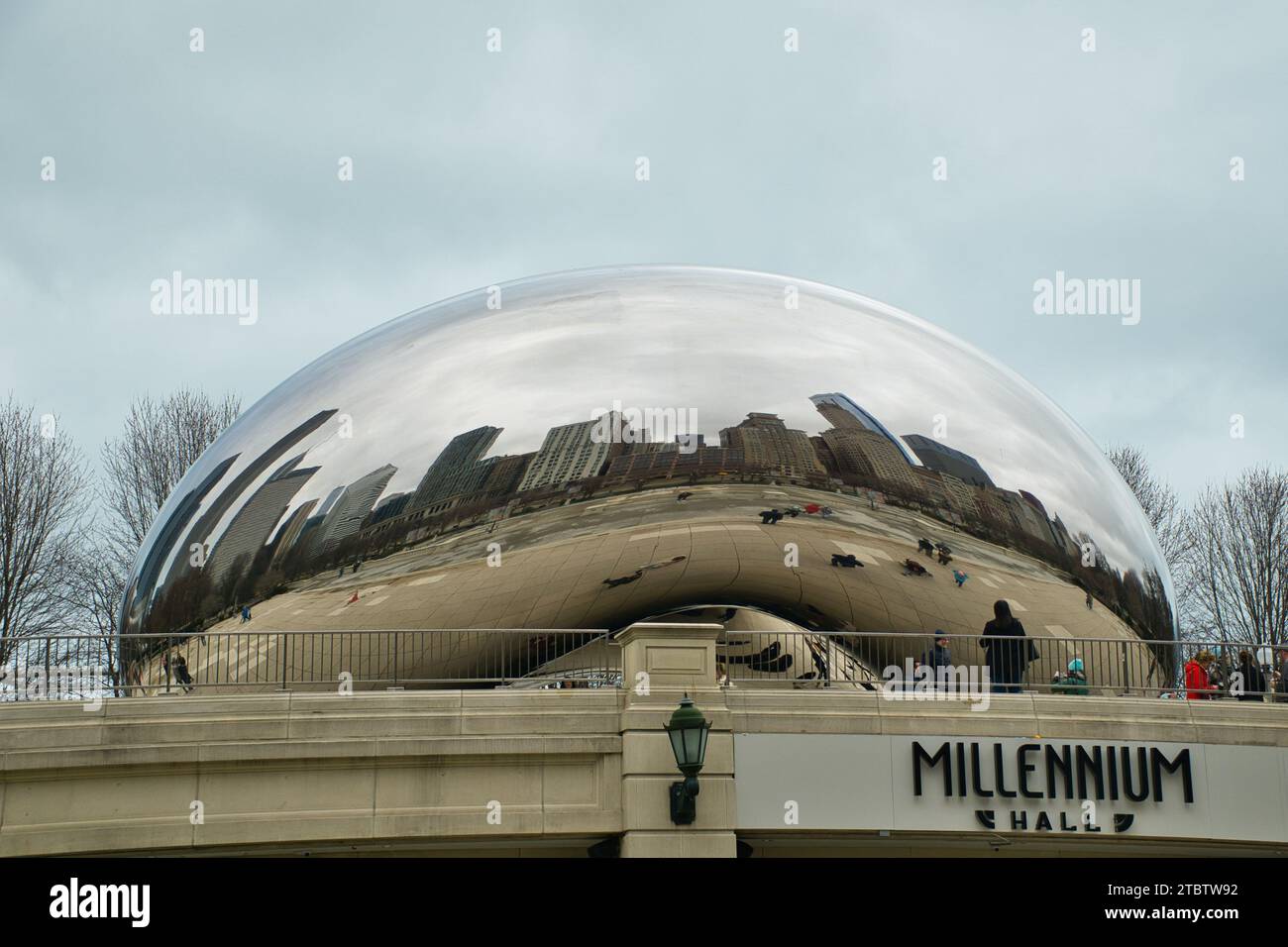CHICAGO, IL, USA - April 1,2023. Millennium Park, Chicago on Cloud Gate ...