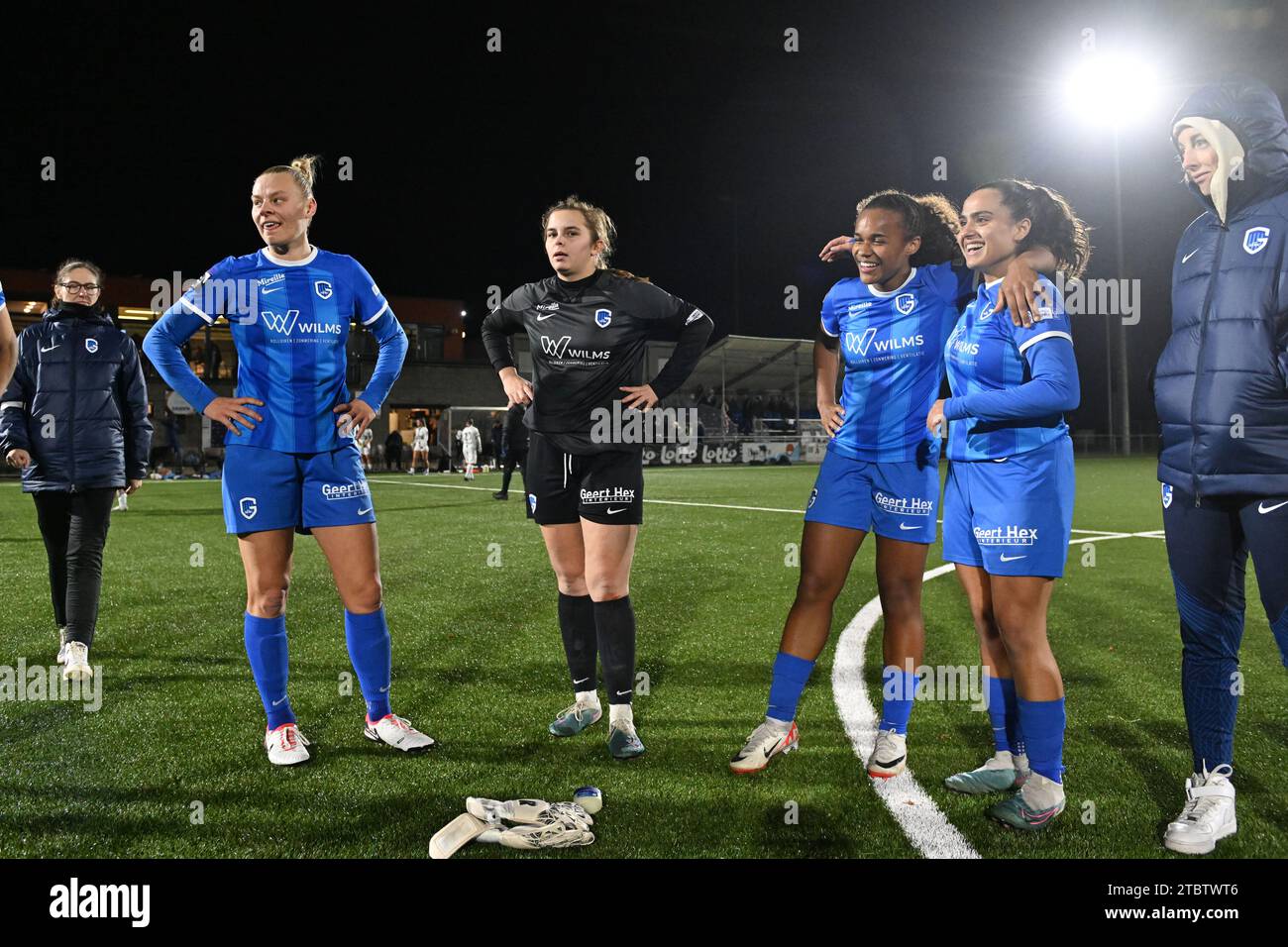 Ella Van Kerkhoven (33) of Genk, goalkeeper Mirthe Claes(1) of Genk ...