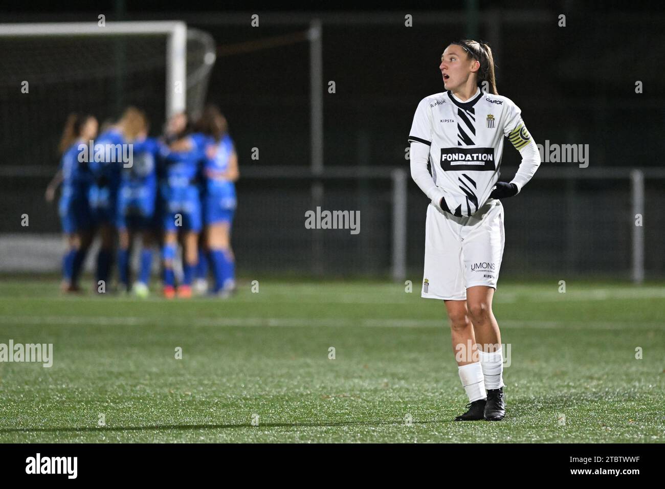 Perrine Balant (9) of Charleroi looks dejected after Genk scored the 2 ...