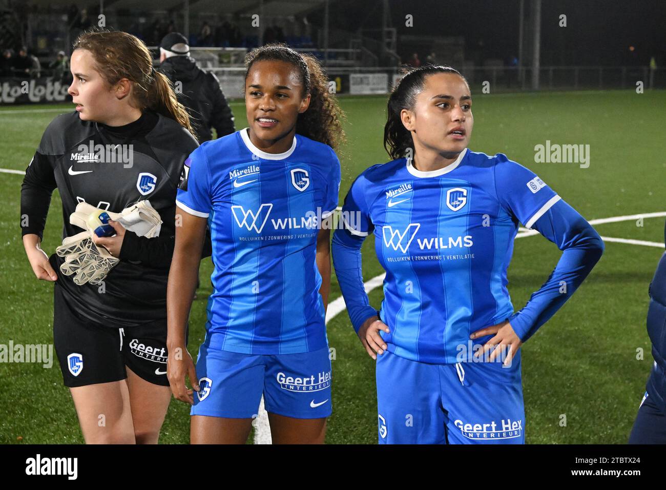Thirsa De Meester (7) of Genk pictured with Anissa Giuga (21) of Genk ...