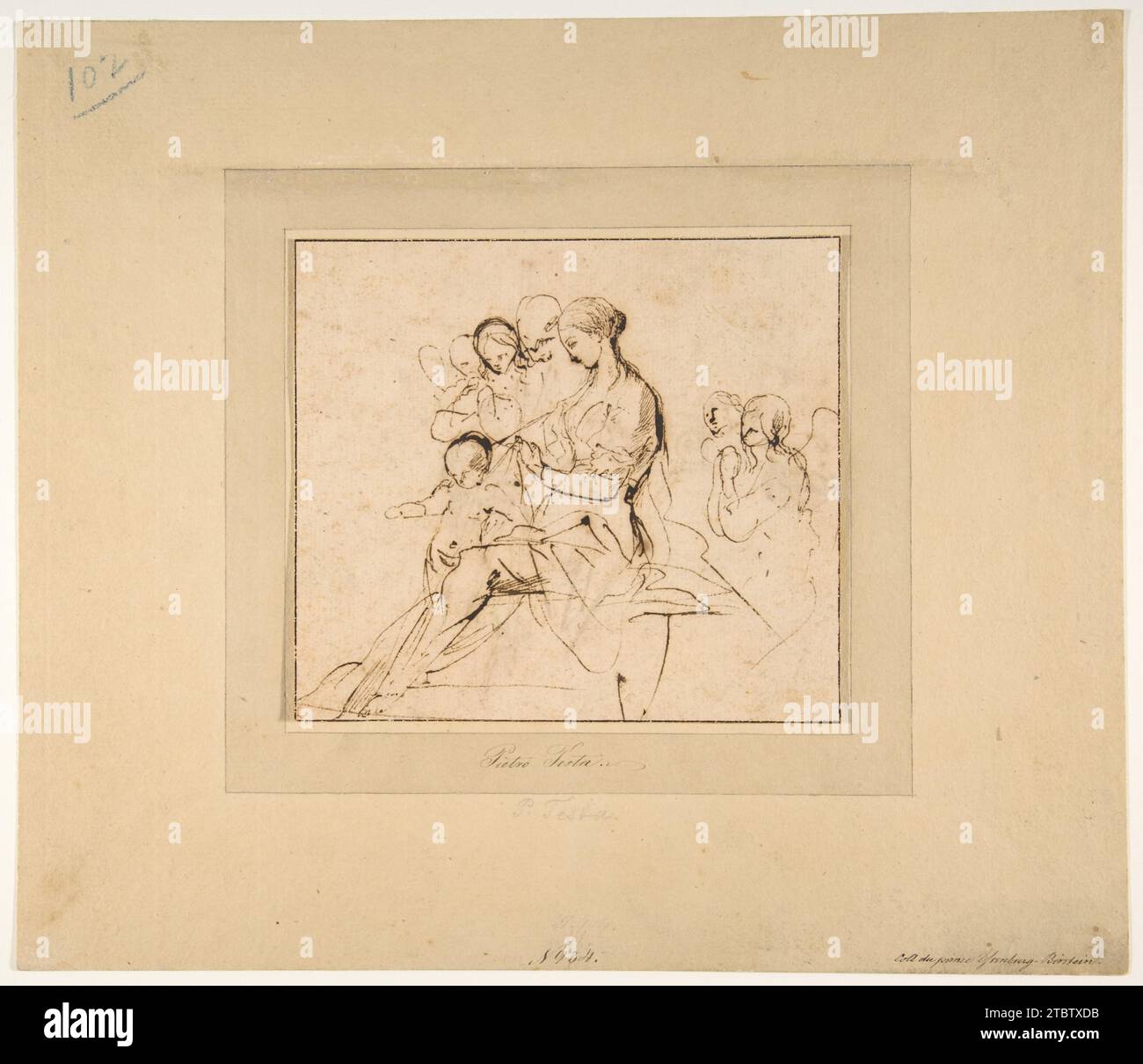 The holy family with attendant angels hi-res stock photography and ...