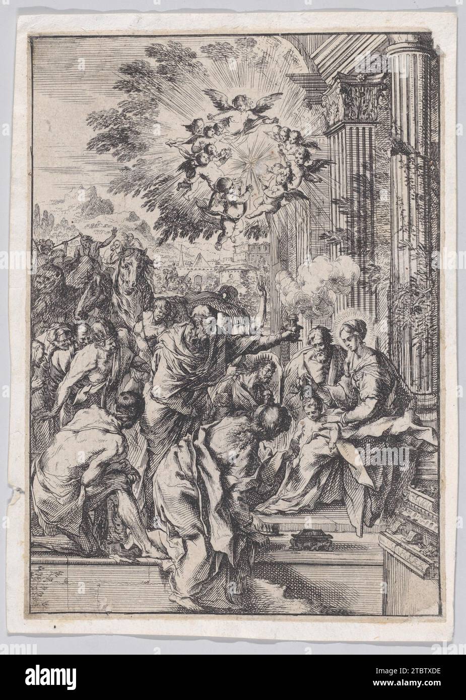 The Adoration of the Magi, set before and architectural colonnade 1946 ...