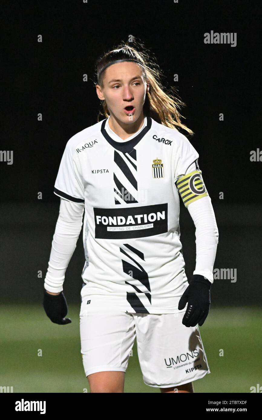 Genk, Belgium. 08th Dec, 2023. Perrine Balant (9) of Charleroi pictured ...