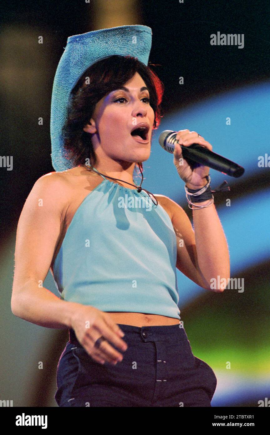 Verona Italy 2000-09-09: Alexia,,Italian singer,during the musical ...