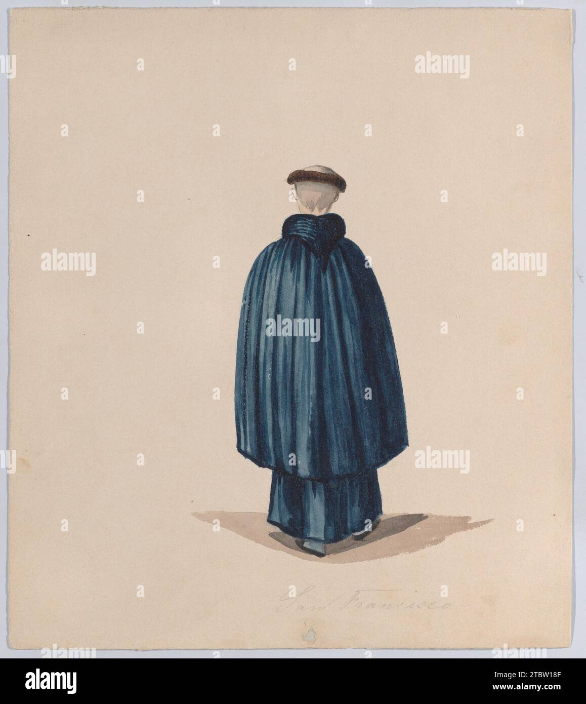 A monk from the order of St Francis viewed from behind, from a group of ...