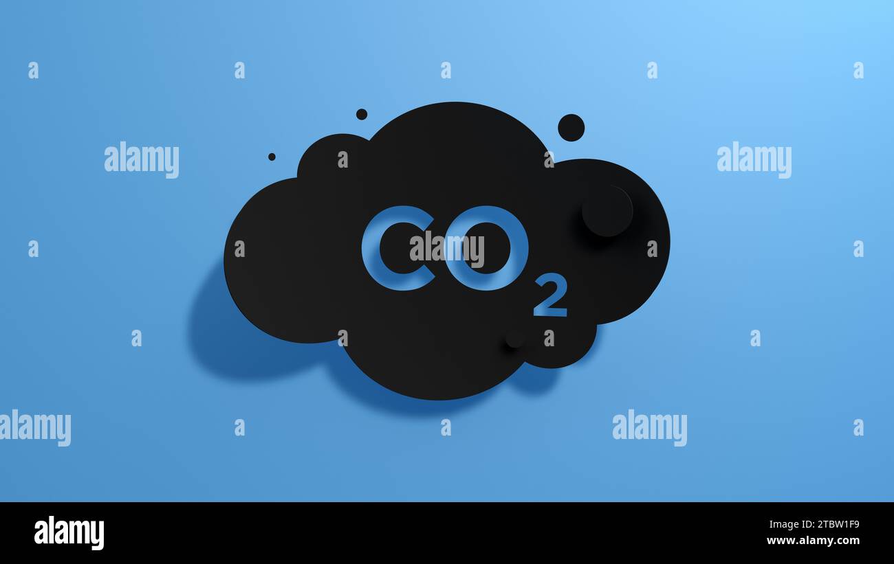 Black Cloud Co2 Emissions. Icon Carbon Gas. Minimalist abstract design ...