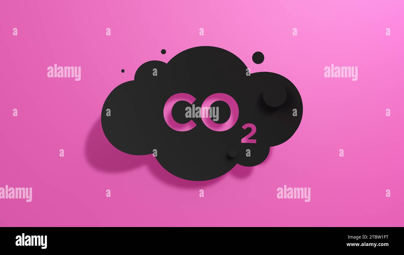 Cloud Co2 Emissions on a Pink Background. Icon Carbon Gas. Minimalist ...