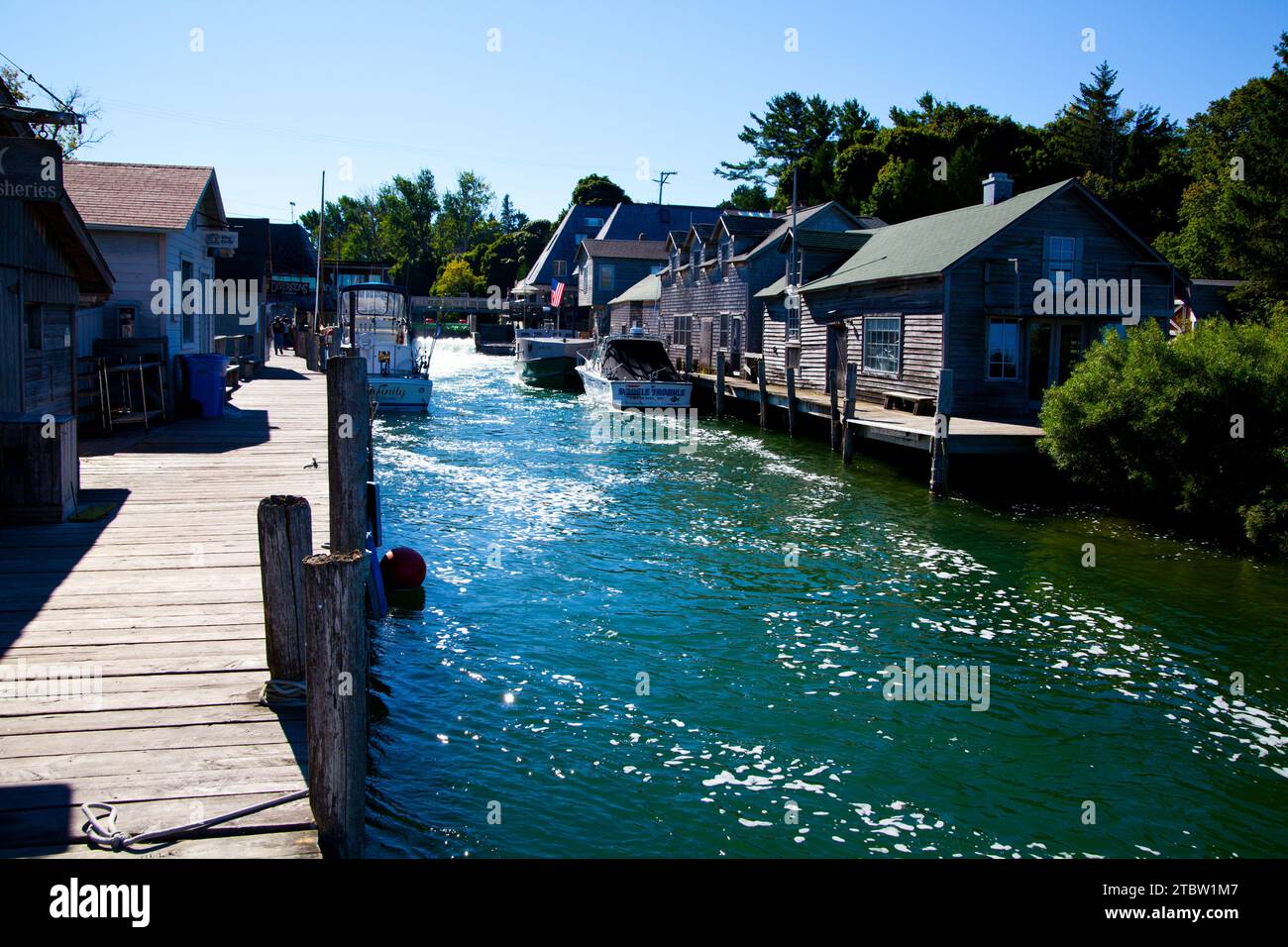 Rustic Waterfront Village in Empire, Michigan - Sunny Day at the Dock ...