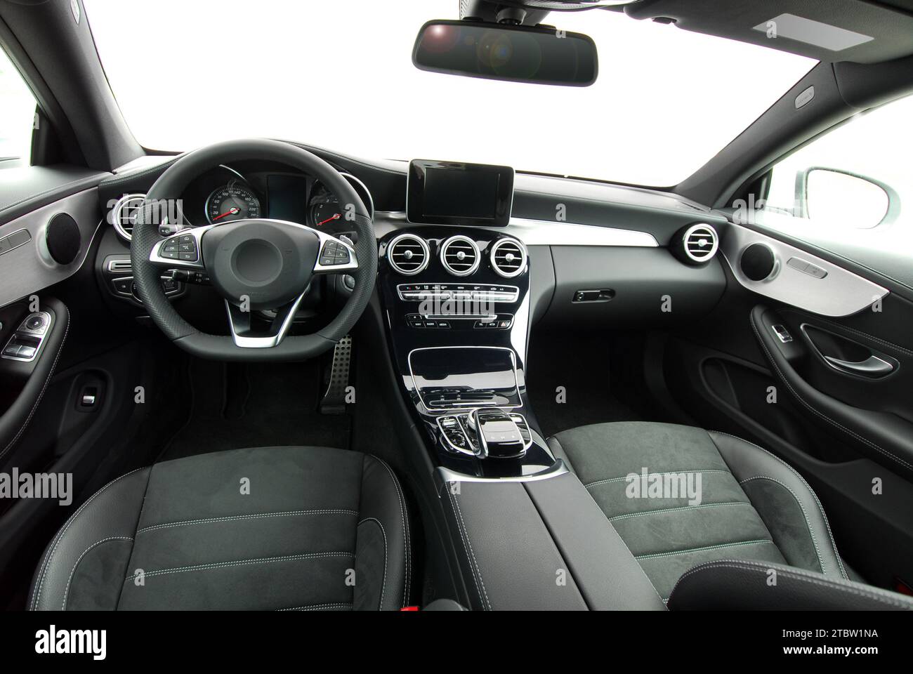 Studio shot passenger car interior, front view Stock Photo - Alamy