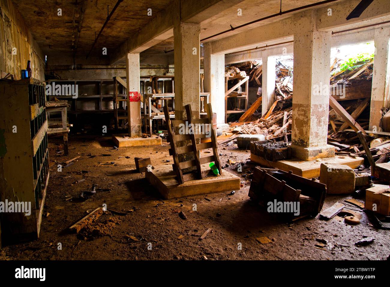 Abandoned Industrial Ruin in Pierceton, Overgrown and Decaying Stock ...