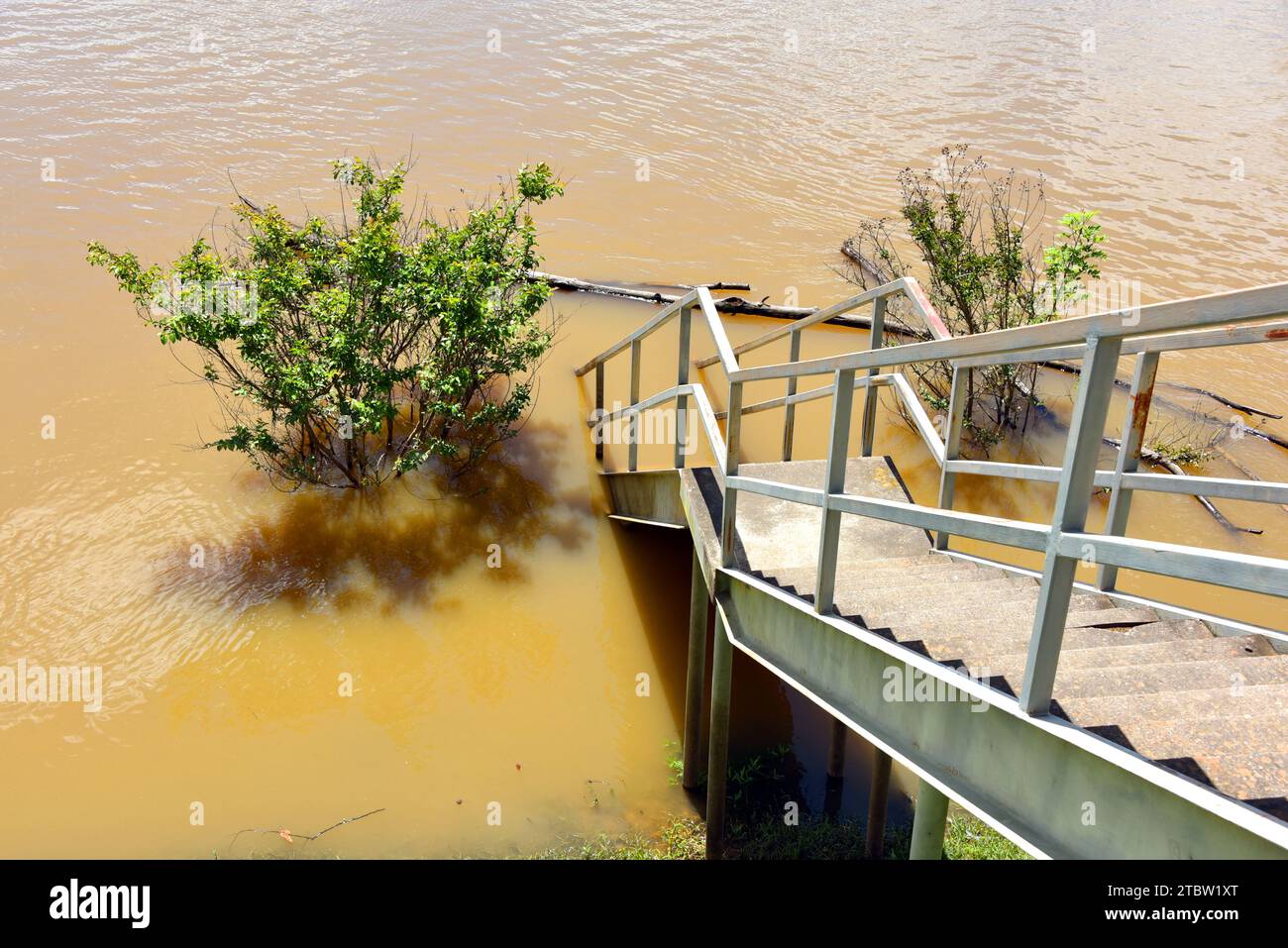 Water has risen over the metal viewing area and walkway to boat ramp at ...