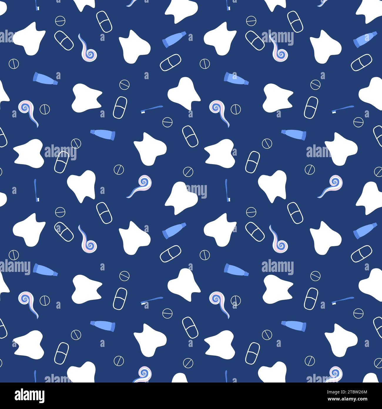 Medicine cartoon teeth seamless health dentist pattern for kids and ...