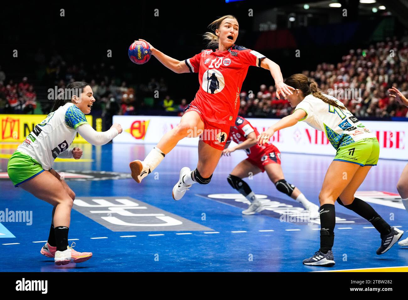 Trondheim 20231208.Norway's Stine Bredal Oftedal during the World Cup match in the main round ...