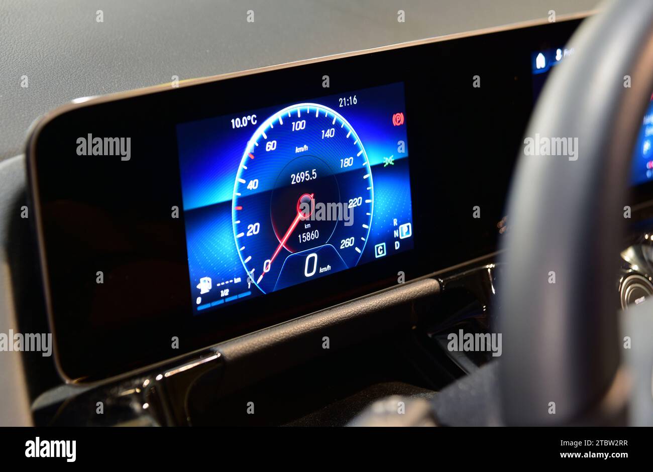 Digital instrument panel in a modern car Stock Photo - Alamy