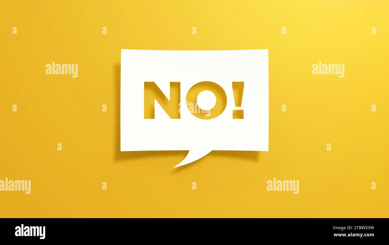 No - Speech Bubble. Minimalist Abstract Design With White Cut Out Paper ...