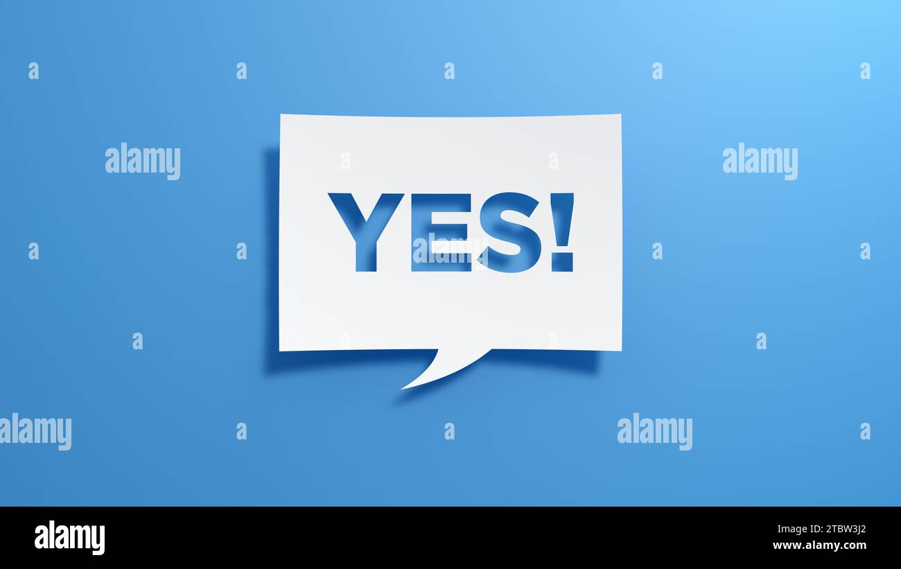 Yes text speech bubble hi-res stock photography and images - Alamy