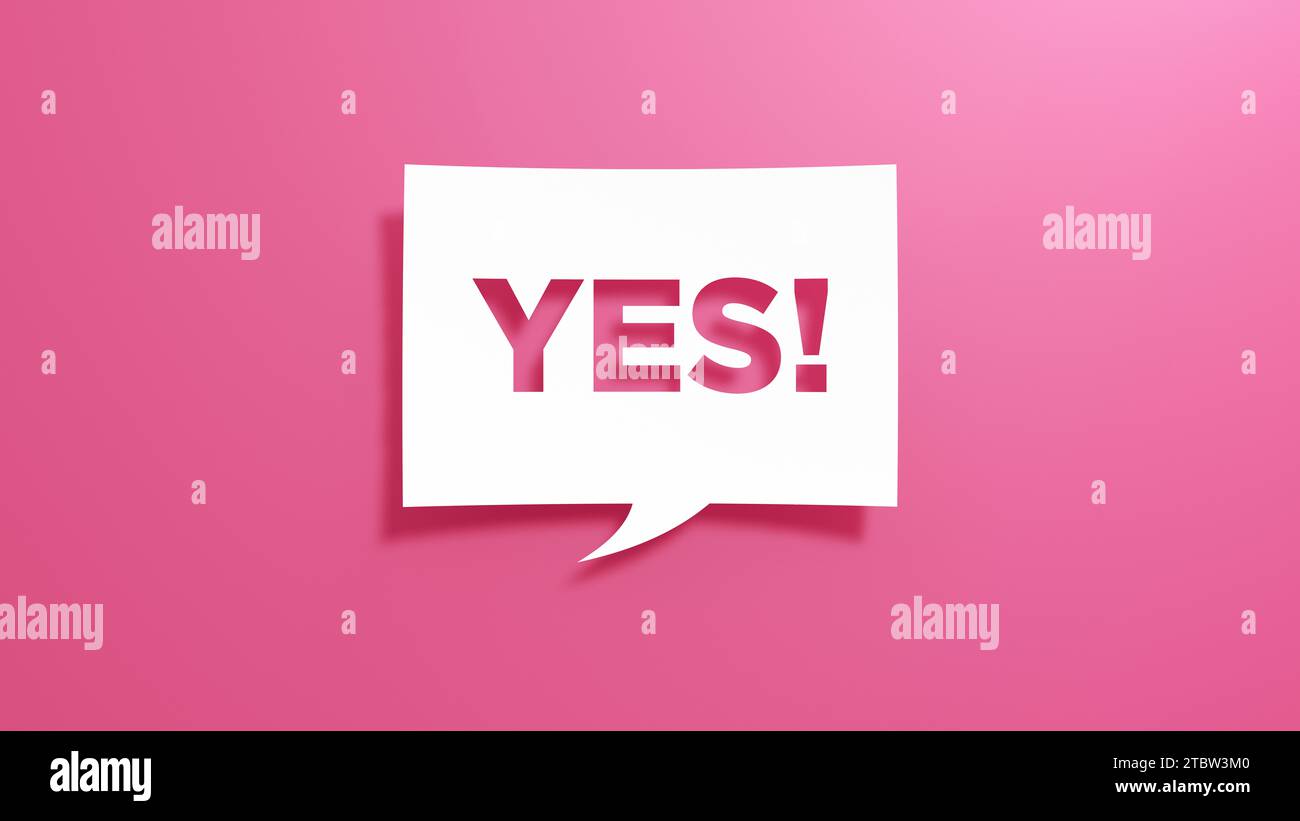 Yes - Speech Bubble. Minimalist Abstract Design With White Cut Out ...