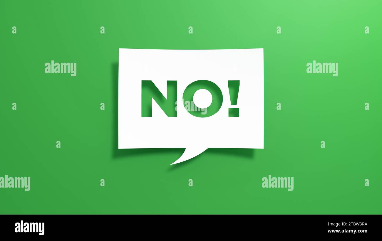No - Speech Bubble. Minimalist Abstract Design With White Cut Out Paper ...