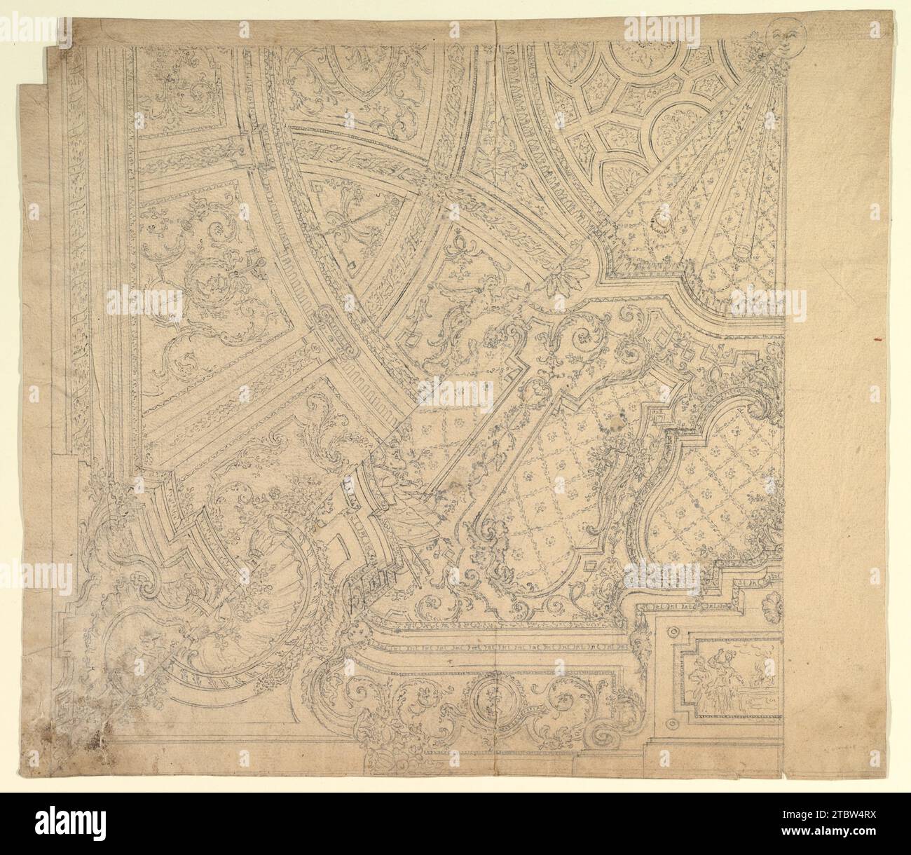 Halved Alternate Designs for a Painting Ceiling 1965 by Leonardo Marini ...
