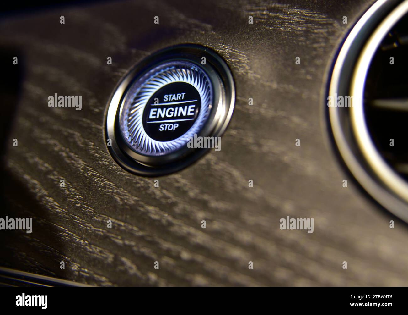 Start stop engine button on a modern car dashboard Stock Photo - Alamy