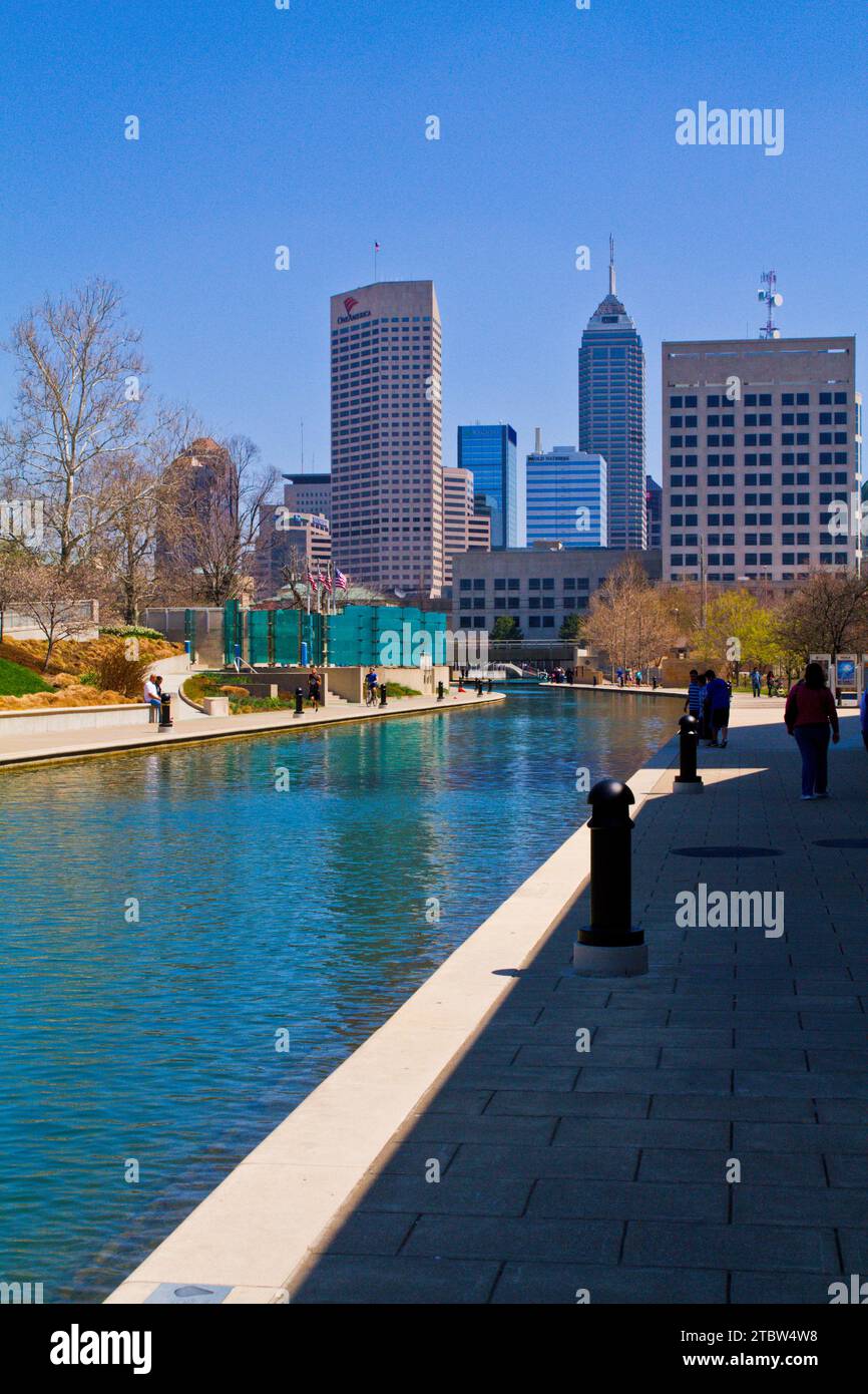 Downtown Indianapolis: Canal Walkway, Skyscrapers, and Daytime ...
