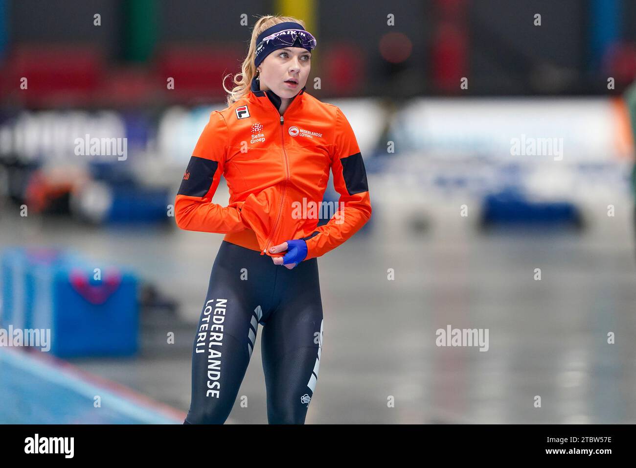 Joy Beune of The Netherlands competing on the Women's A group 3000m ...