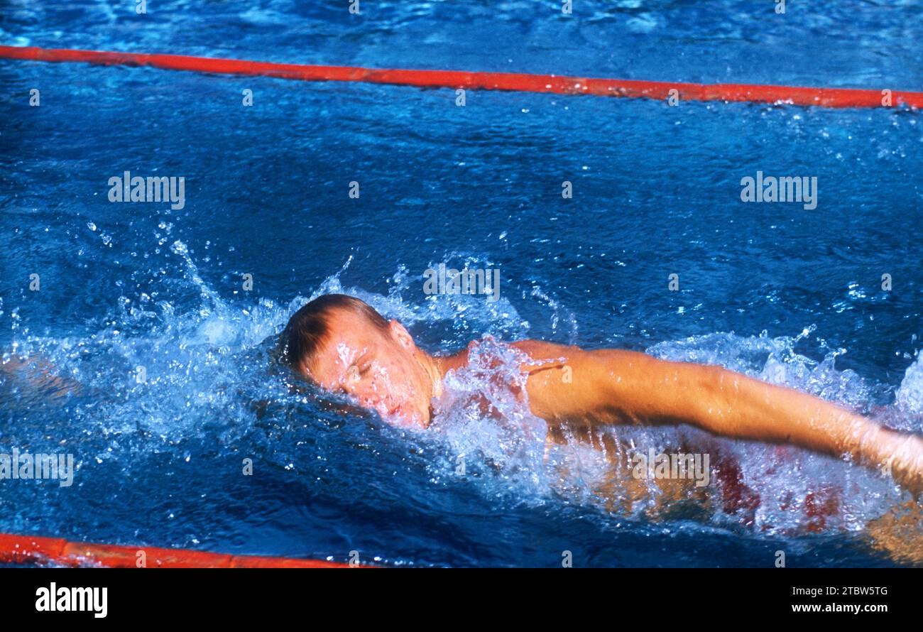DETROIT, MI - AUGUST 10: American swimmer George Breen races in the ...