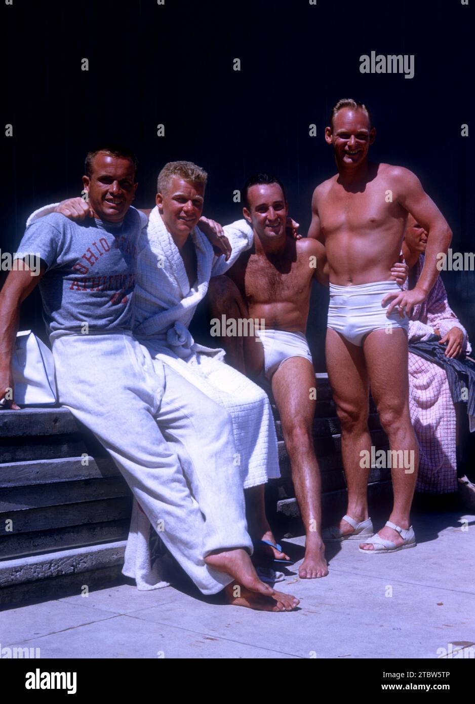 LOS ANGELES, CA - JULY 20: American divers Don Harper (1932-2017), Bob Clotworthy (1931-2018 ...