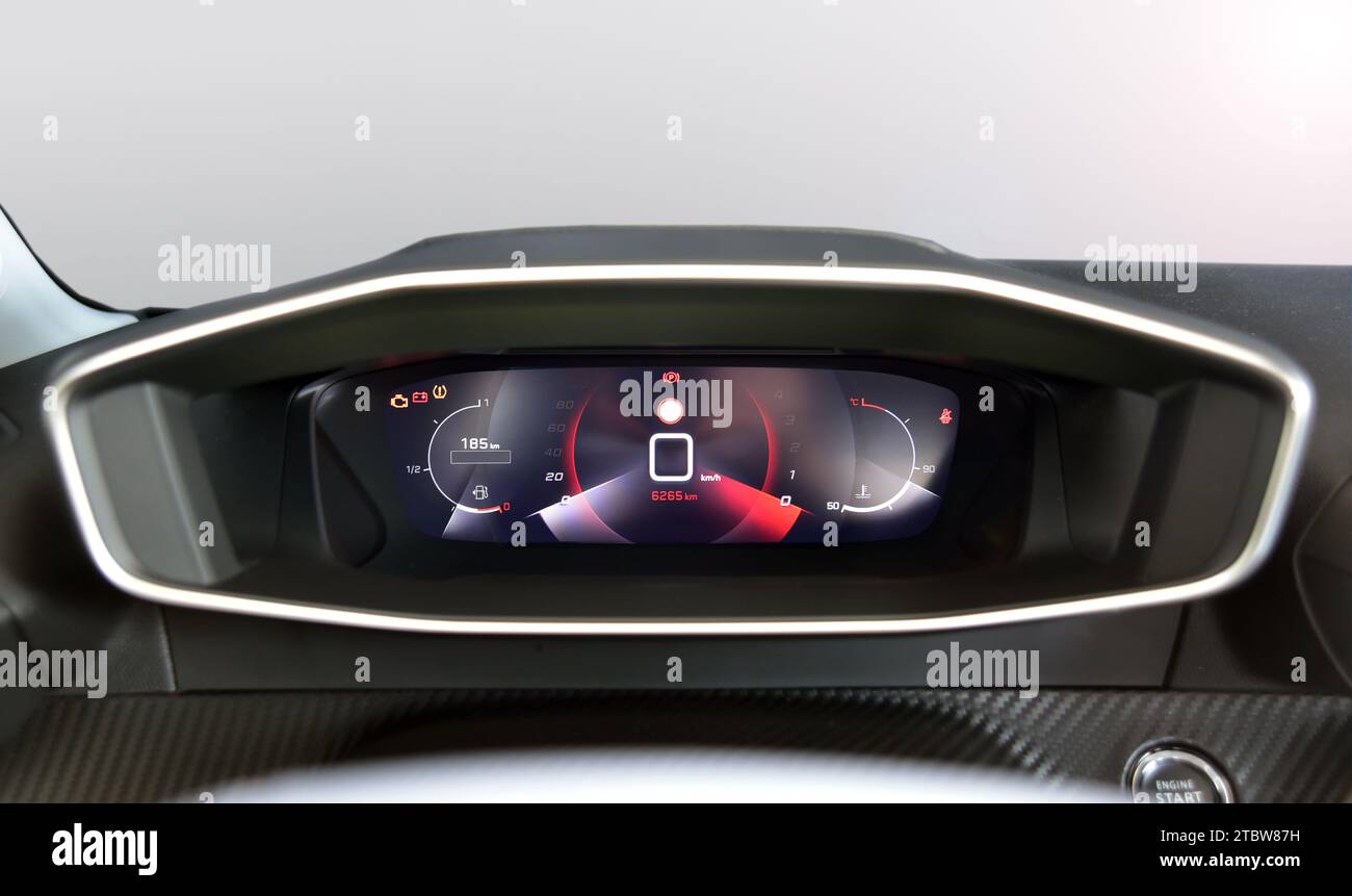 Digital instrument panel in a modern car Stock Photo - Alamy