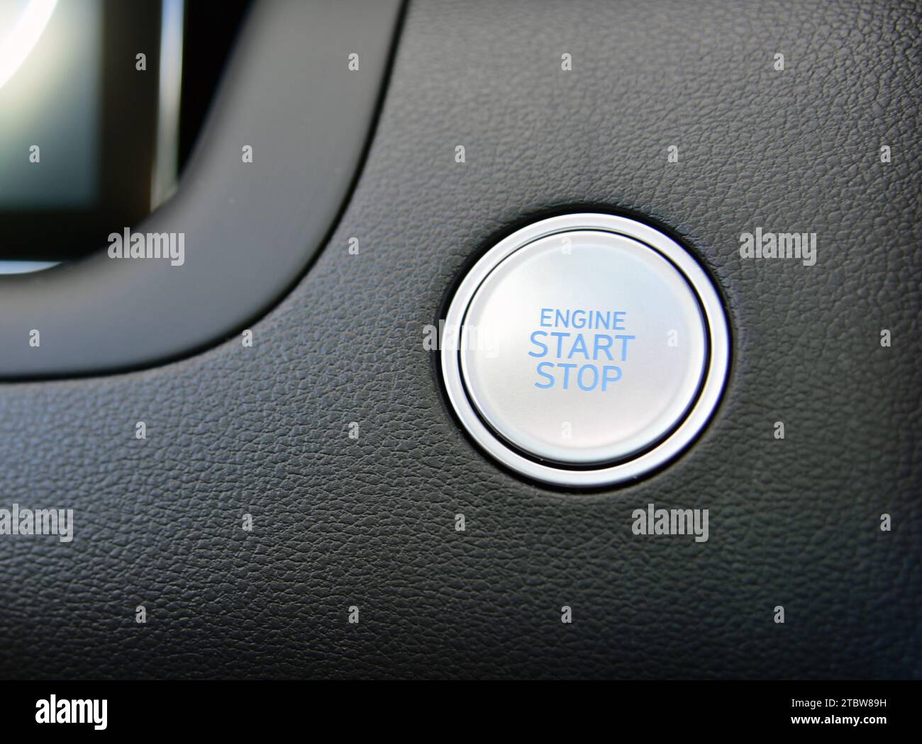 Start stop engine button on a modern car dashboard Stock Photo - Alamy