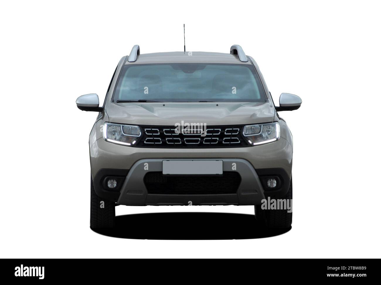 Brown SUV on a white background, front view Stock Photo - Alamy