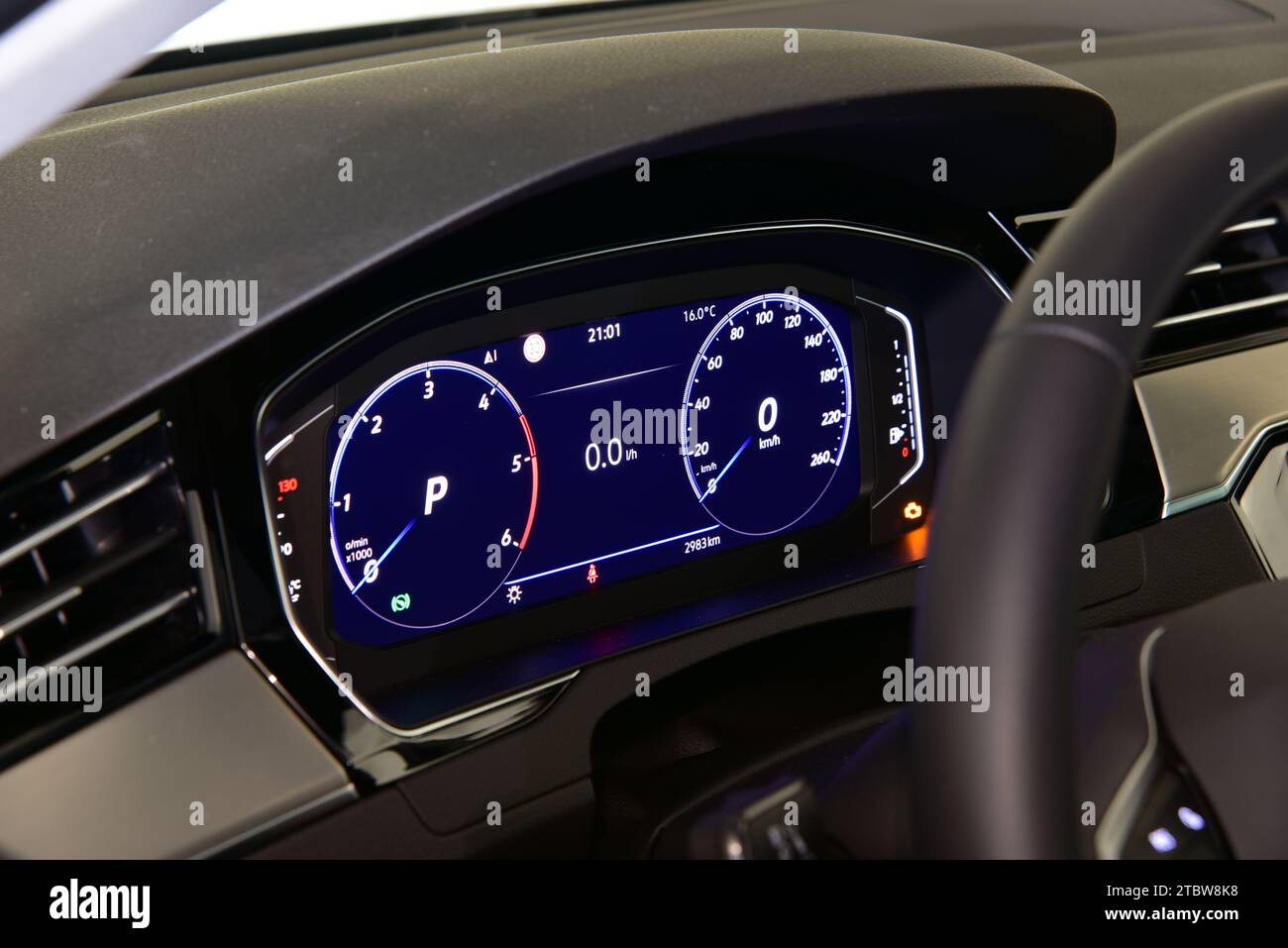 Digital instrument panel in a modern car Stock Photo - Alamy